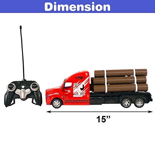Liberty Imports RC Remote Control Big Rig Logging Semi Truck Transport ...