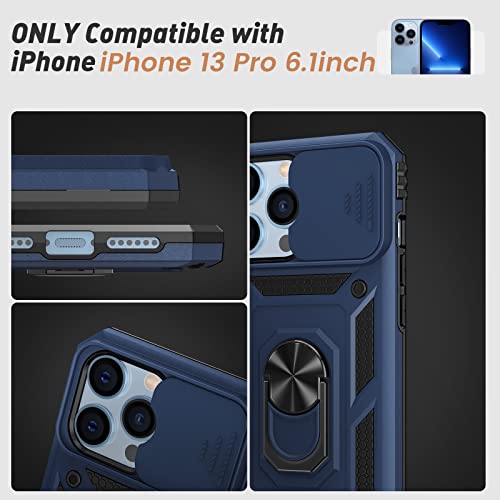 Goton Armor Case for iPhone 13 Pro Case with Slide Camera Cover & Kickstand, Heavy Duty Military ...