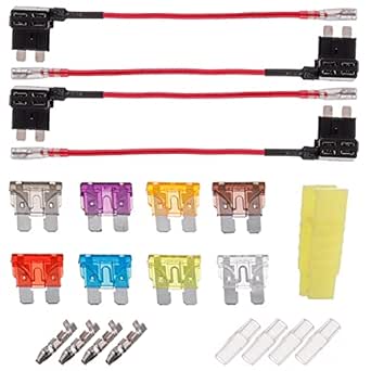 BOJACK 4 Pieces of Big Size Fuse Low Current Plug-in Fuse Adapter Flat ...