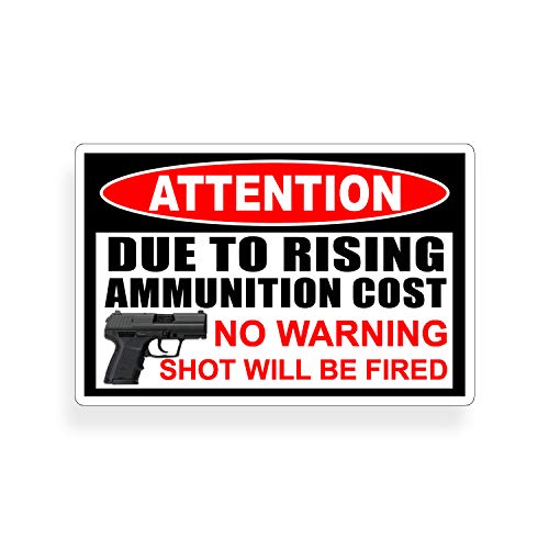 No Warning Shot Fired Pistol Warning Decal Sticker Gun - Want It All