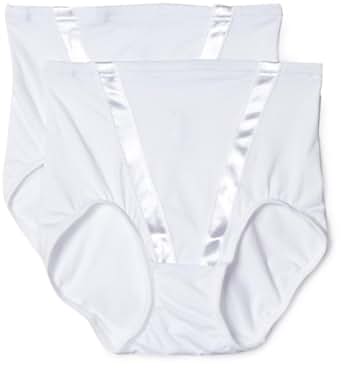 Flexees by Maidenform Women's Everyday Control Modern Satin V Brief 2 ...