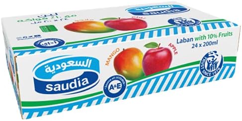 Saudia Jump Laban with Mango and Apple Real Fruit Drink, 24 X 200 ml ...