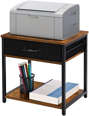 سعر Printer Stand with Storage, 2 Tier Small Printer Table with Fabric ...
