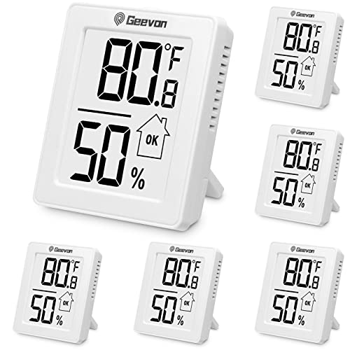 Geevon 6 Pack Digital Hygrometer Indoor Thermometer Room Humidity Gauge ...