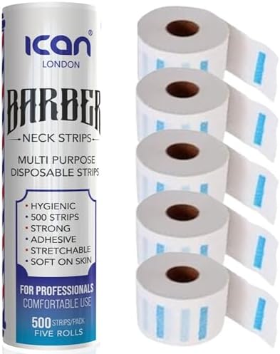 ICAN LONDON 5 Rolls Barber Neck Strips Disposable Stretchy Paper Neck ...