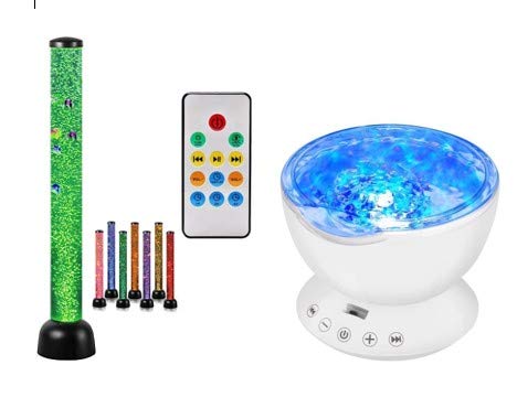 Buy Playlearn Sensory Bubble Tube and Ocean Wave Projector Combo Pack ...
