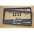 Amazon.com: 2 Pcs Carbon Fiber Turbo License Plate Frames Cover Holders ...