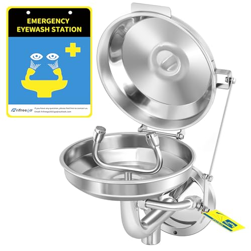 Frifreego Eye Wash Station with Cover, Emergency Eyewash Station OSAH ...