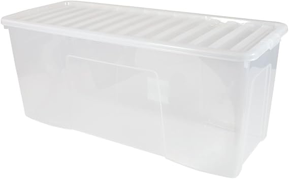 EXTRA LARGE CLEAR PLASTIC STORAGE BOX WITH LID 133 LITRE Amazon co uk extra-large-clear-plastic-storage-box-with-lid-133-litre-amazon-co-uk