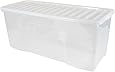 EXTRA LARGE CLEAR PLASTIC STORAGE BOX WITH LID 133 LITRE: Amazon.co.uk ...
