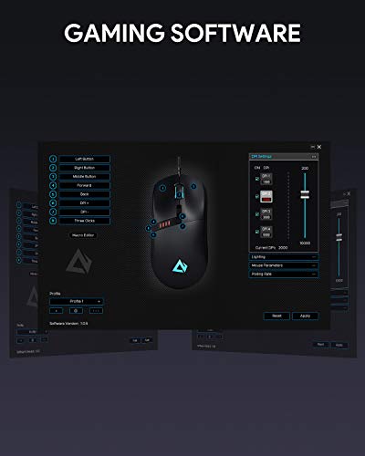 AUKEY Knight Gaming Mouse, RGB Wired Gaming Mouse with 10000 DPI, 8 ...