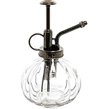 Amazon.com: Clear Vintage Style Decorative Ribbed Glass Plant Mister ...