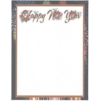 Amazon.com : Happy New Year Fireworks Stationery Printer Paper 26 ...