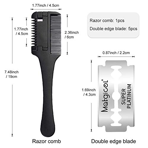 Hair Razor Comb, Hair Comb for Trimming with Removable Double Edge ...