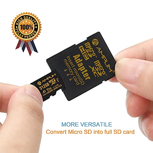 Amplim 512GB Micro SD Card, Extreme High Speed MicroSD Memory Plus Adapter, MicroSDXC SDXC U3 ...