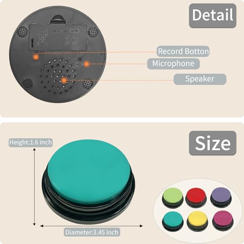 Dog Buttons for Communication, Dog Talking Buttons,6-Piece Dog Talking ...