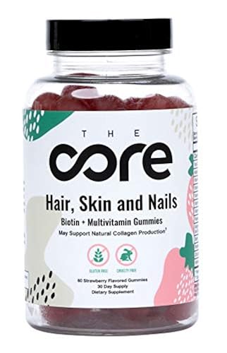 The Core Multivitamin Gummy with Biotin and Collagen - Strawberry ...