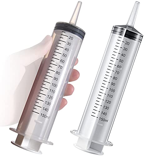 2 Pack Large Syringes (150 ML), Large Plastic Garden Industrial ...