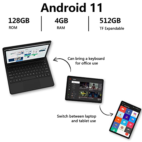 ZONKO 2 in 1 Tablet 10 inch 128GB/512GB Expand Storage 2.4G&5G WiFi ...