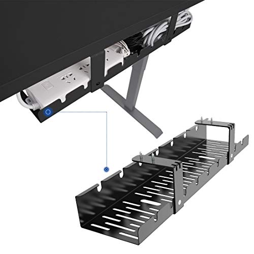FLEXISPOT Under Desk Cable Management Tray, Metal Raceway Wires Cable ...