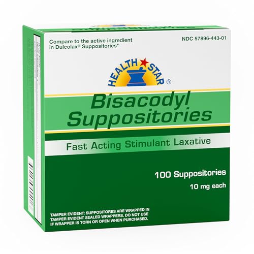 GeriCare Bisacodyl Suppositories 10mg, Fast-Acting Laxative for ...