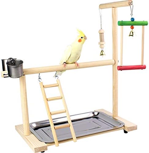 سعر Bird Playground Parrots Play Stand Wooden Parrot Perch Gym Playpen ...