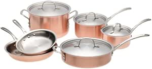 Amazon.com: Calphalon T10 Tri-Ply Copper 10 Piece Set, Brown: Copper ...