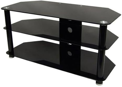 Black Glass TV Table Stand For Plasma LCD TVs up to 32": Amazon.co.uk ...