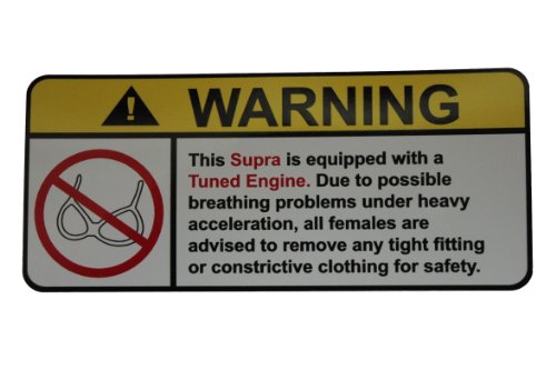 Buy Toyota Supra Tuned Engine No Bra, Warning decal, sticker Online at ...