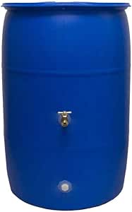Good Ideas RB55-BLUE Big Blue Recycled Rain Barrel, 55-Gallon: Amazon ...