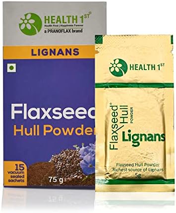 HEALTH 1st Flaxseed Hull Powder Lignans, 75 Grams (15 sachets x 5 Gm ...