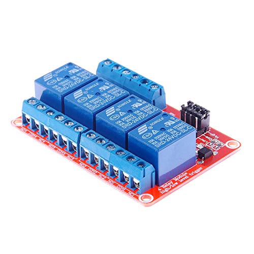 HiLetgo 4 Channel 24V Relay Module with OPTO-Isolated Support High and ...