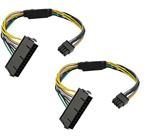 Longdex 11 Inch 24-Pin to 8-Pin 18AWG ATX PSU Power Supply Adapter ...