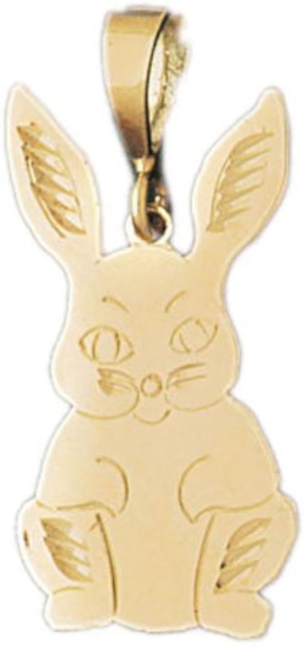 Amazon.com: 14k Yellow Gold Rabbit Pendant: Jewelry