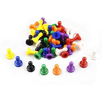 Amazon.com: Plastic Pawns: Set of 36 Black, Grey, White, Red, Orange ...