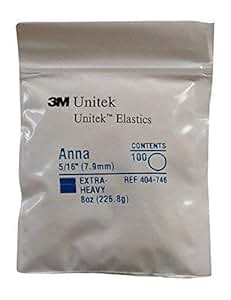 3M Unitek Elásticos de Ortodoncia, Extra-Fuerte, 5/16 (7,9 mm) Anna ...