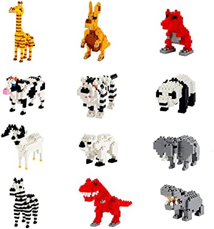 Mini Animal Building Blocks Set Party Favors, 6 Packages can Stack 12 ...