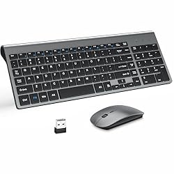 Wireless Keyboard And Mouse With Mouse Pad Ultra Slim Combo, MOOJAY 2 ...
