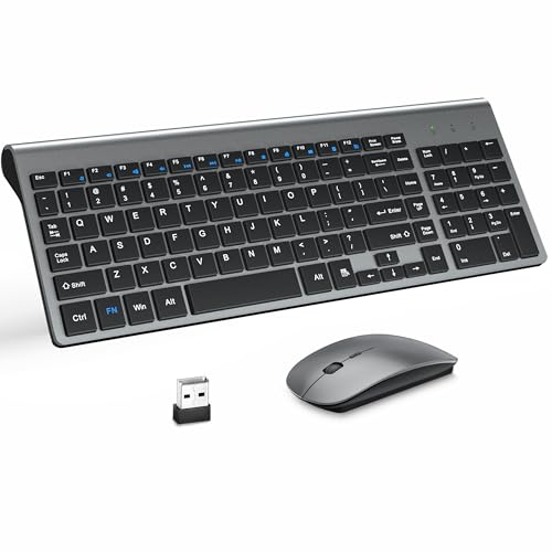 Wireless Keyboard And Mouse With Mouse Pad Ultra Slim Combo, MOOJAY 2 ...