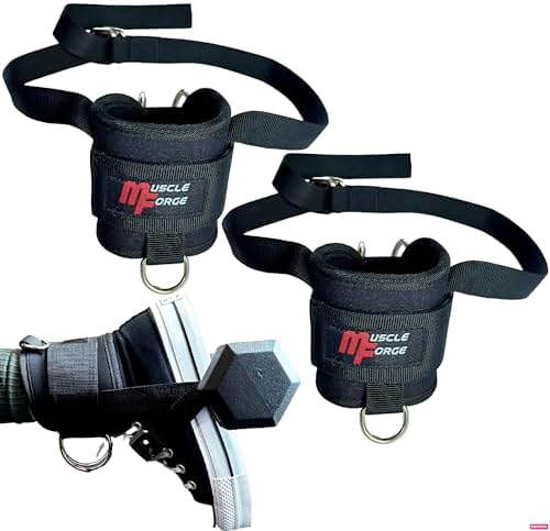 MuscleForge® Dumbbell Foot Attachment, Ankle Straps for Cable Machine ...