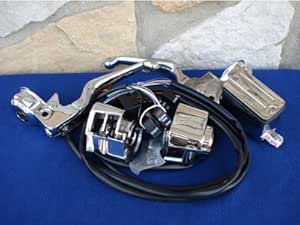 Amazon.com: CHROME HANDLEBAR CONTROL KIT WITH BLACK SWITCHES FOR HARLEY ...