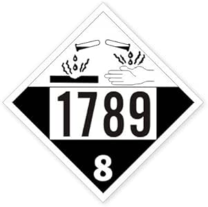 UN1789 Class 8 Hydrochloric Acid, Heavy-Weight Coated Tagboard, 25 ...