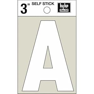 Amazon.com: Hy-Ko White Vinyl Die-Cut Self-Stick Letters, 3" WHT Vinyl ...