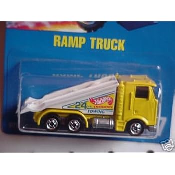 Amazon.com: Hot Wheels RAMP Truck 1991 1:64 Scale Yellow Ramp Tow Truck ...