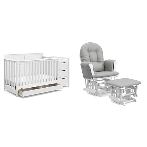 Graco Hadley 4-in-1 Convertible Crib and Changer with Drawer (White ...