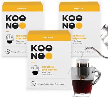 Koonoo Smooth | Medium Roast | Specialty Drip Coffee | 7 x 12g | Bundle ...