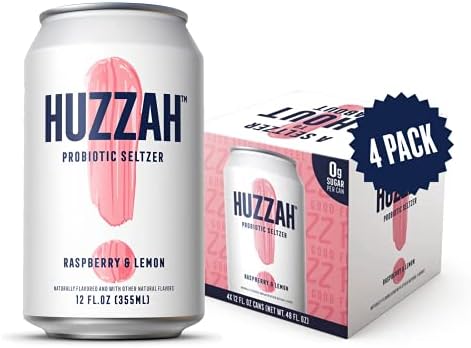 HUZZAH - A Healthy Sparkling Seltzer Water, Flavored Water - Raspberry ...