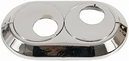 Twin double 22mm PVC chrome radiator pipe cover collar rose rotatable ...