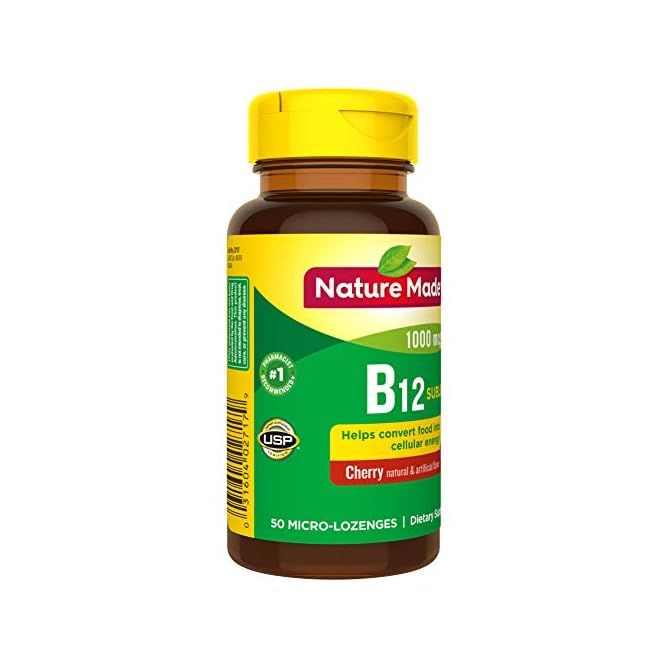 Nature Made Sublingual Vitamin B12 1000 mcg Micro-Lozenges, 50 Count ...