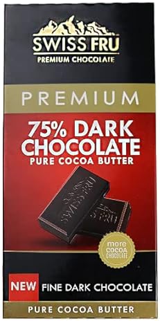 Swiss Fru Premium 75% Dark Chocolate Pure Cocoa Butter 80gm price in ...